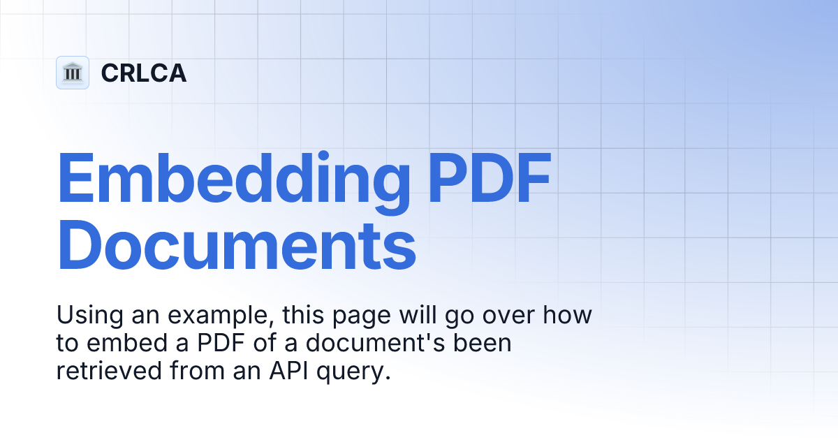 Embedding PDF Documents | CRLCA